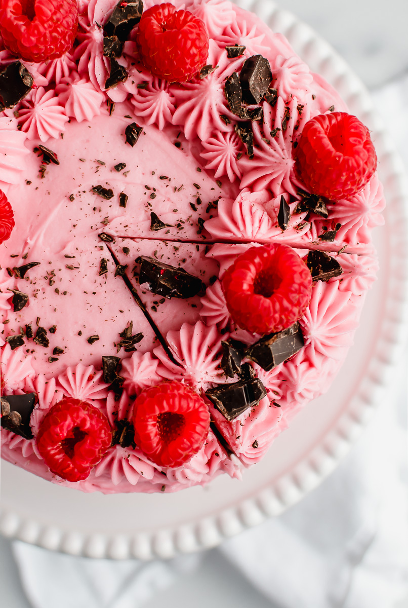 Raspberry Chocolate Layer Cake for Two - Buckets of Yum